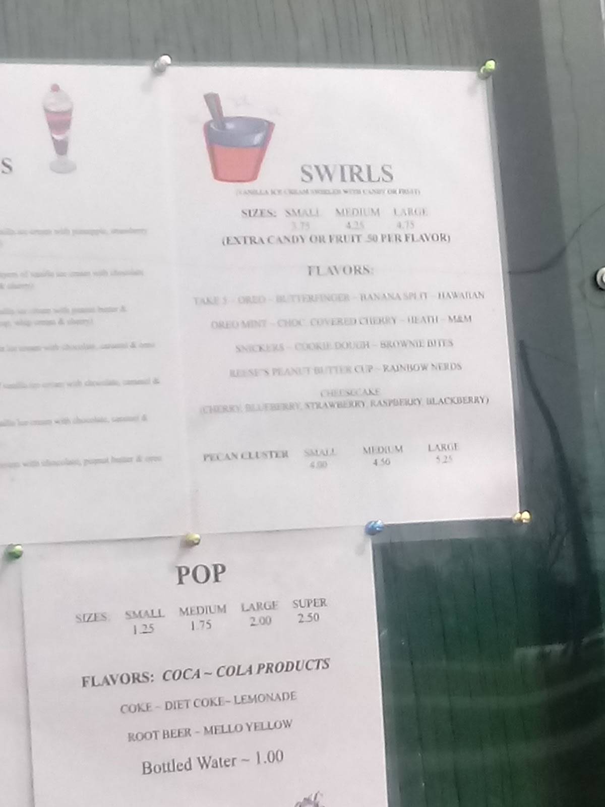 Menu at Fantasy Twirl, Burnips