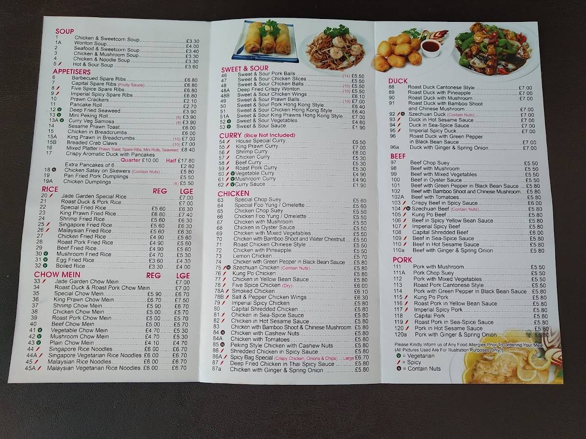 Menu at Jade Garden fast food, Stevenage, 115 Bedwell Cres