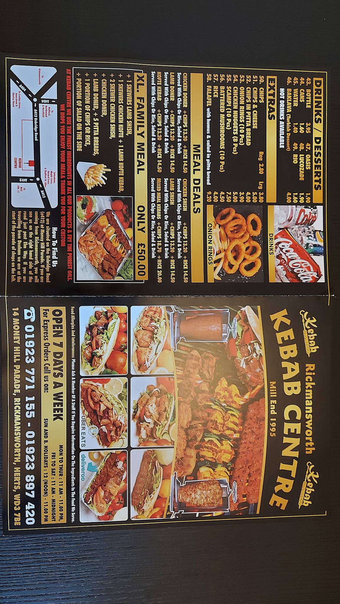 Menu at Kebab Centre fast food, Rickmansworth, 14 Money Hill Rd