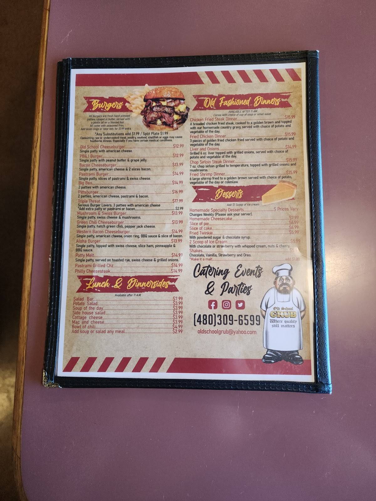 Menu at OSG Cafe, Mesa, E Main St