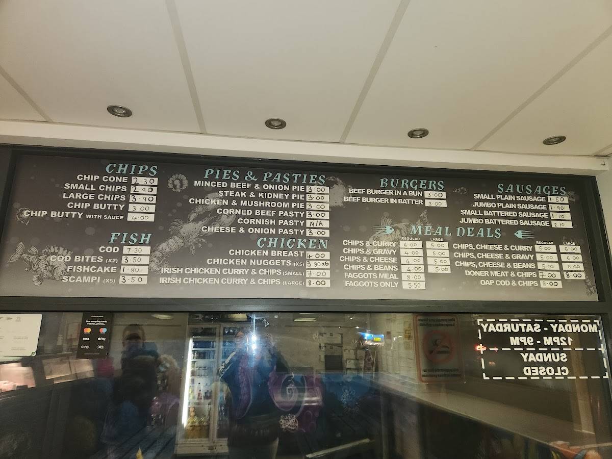 Menu at Pie Corner Fish Bar, Newport