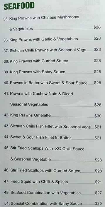 Menu at Shark Fin Chinese Restaurant, Keysborough