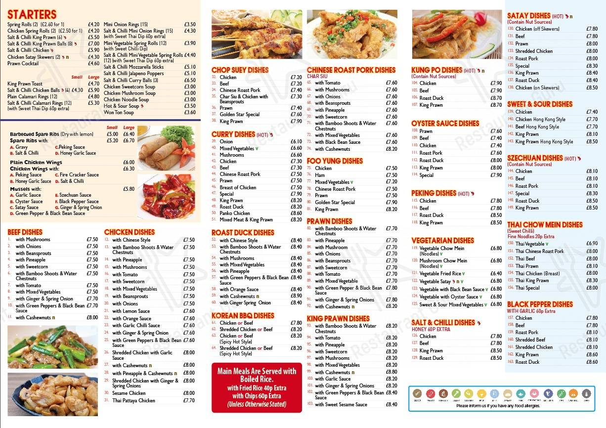 Menu at The Golden Star fast food, Glasgow, 3C Barrachnie Rd