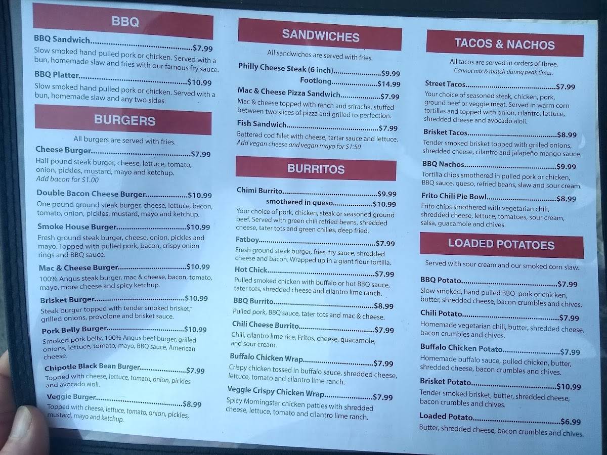 Menu at Fat Boy's Roadside Eats BBQ, Ooltewah, Apison Pike