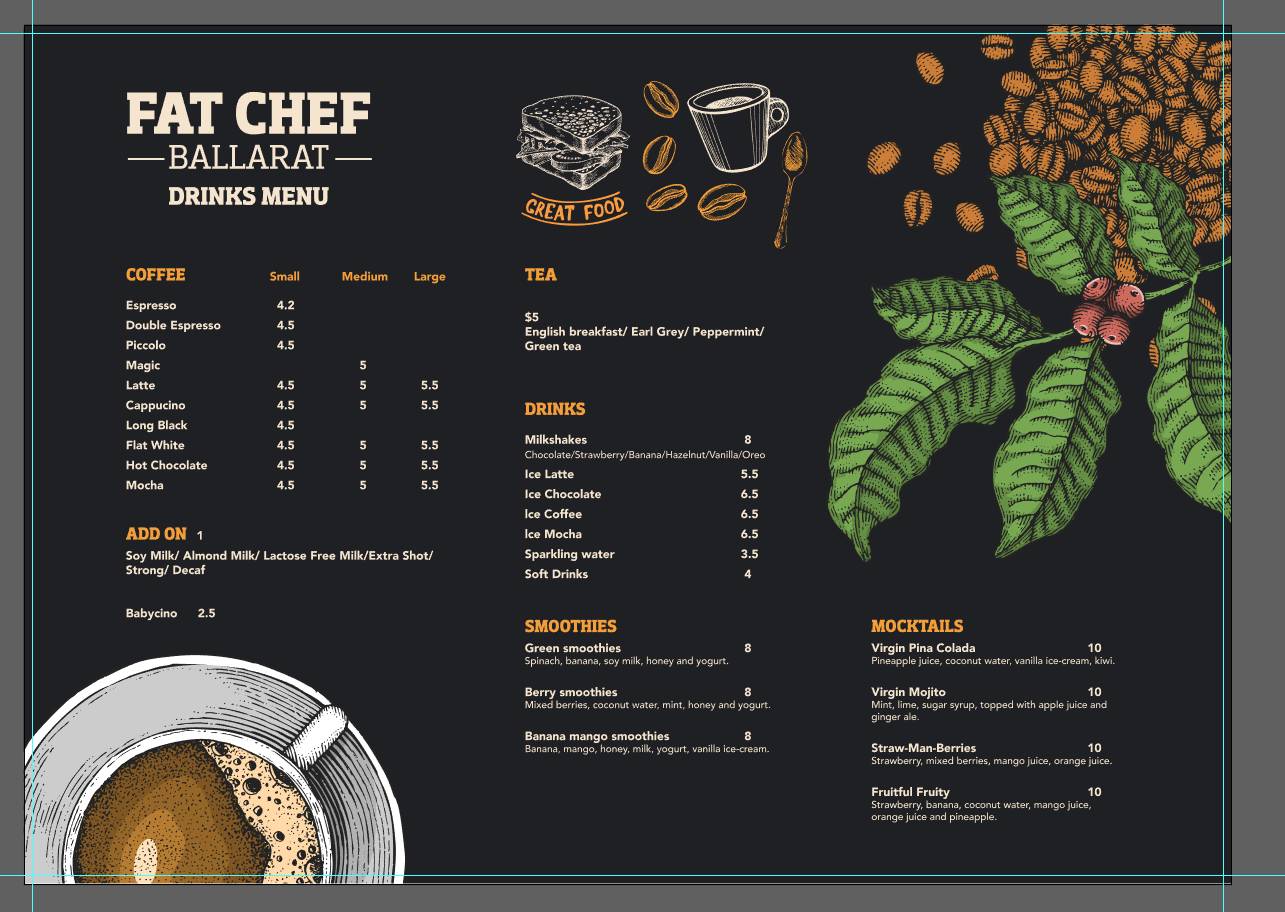 Menu at Fat Chef Ballarat restaurant, Alfredton