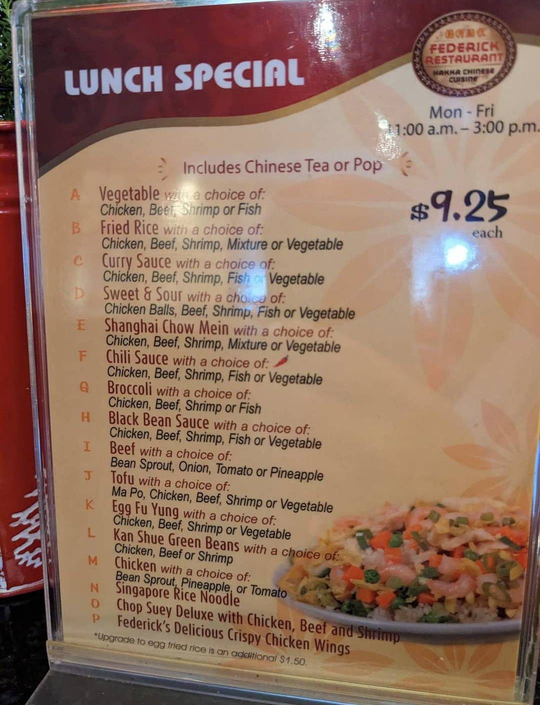 Menu at Federick Restaurant, Markham, 160 New Delhi Dr