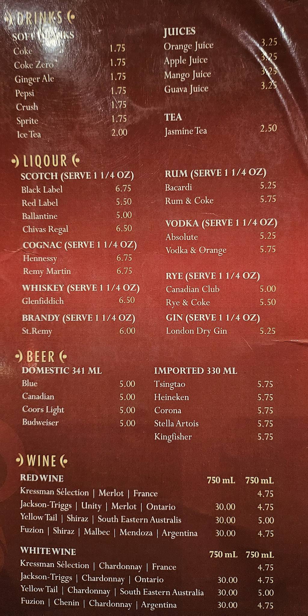 Menu at Federick Restaurant, Markham, 160 New Delhi Dr