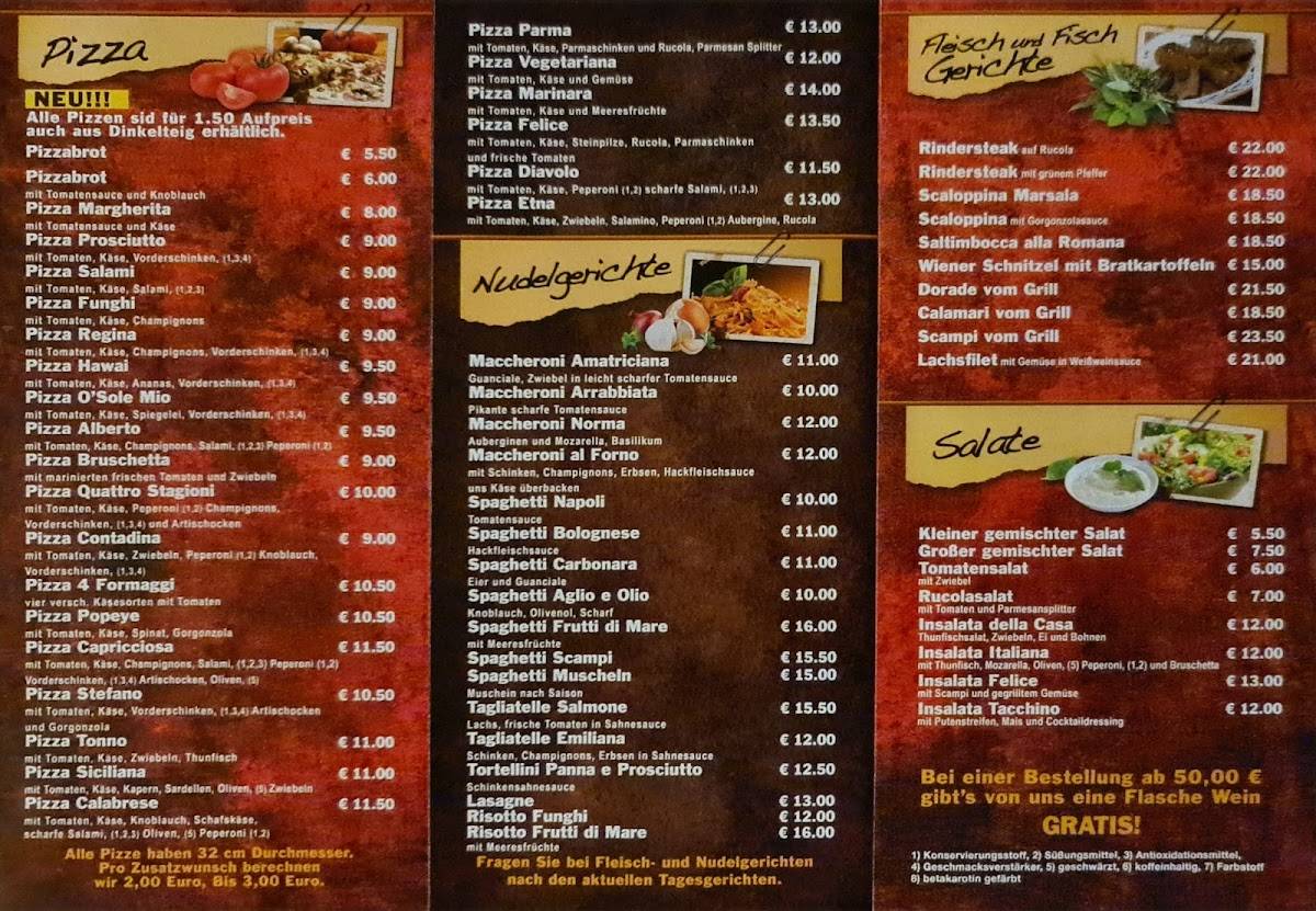 Speisekarte von Felice restaurant, Rosenheim