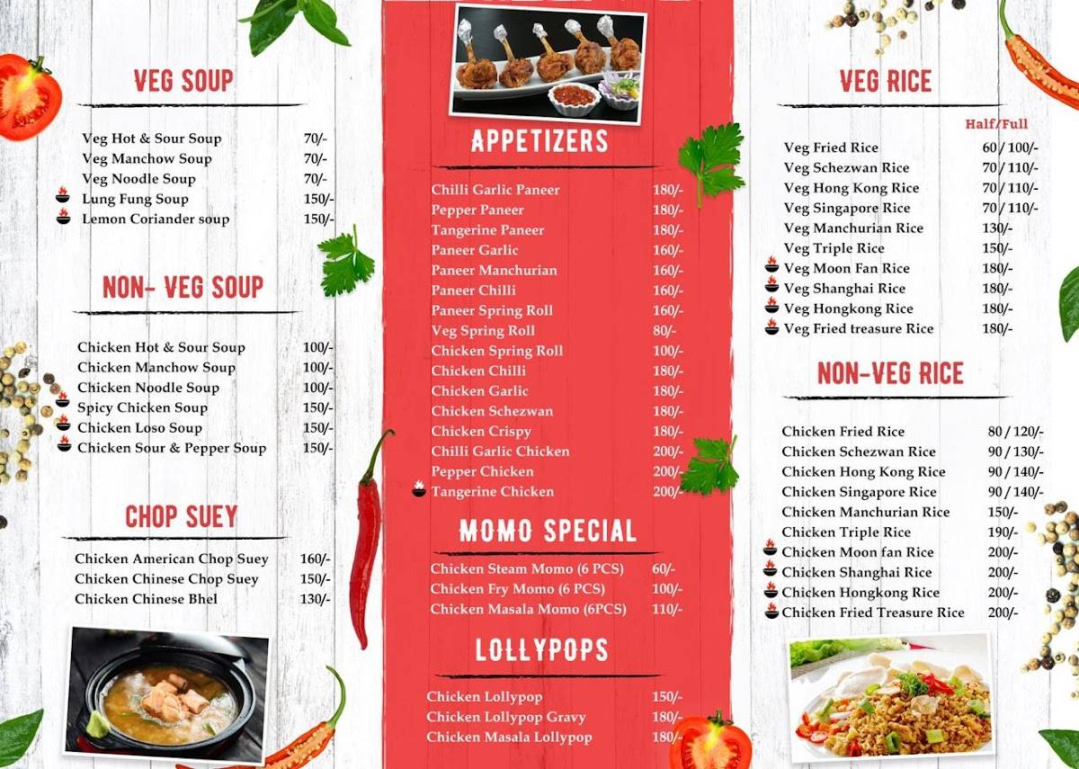 Menu at Fire Bowl, Pune