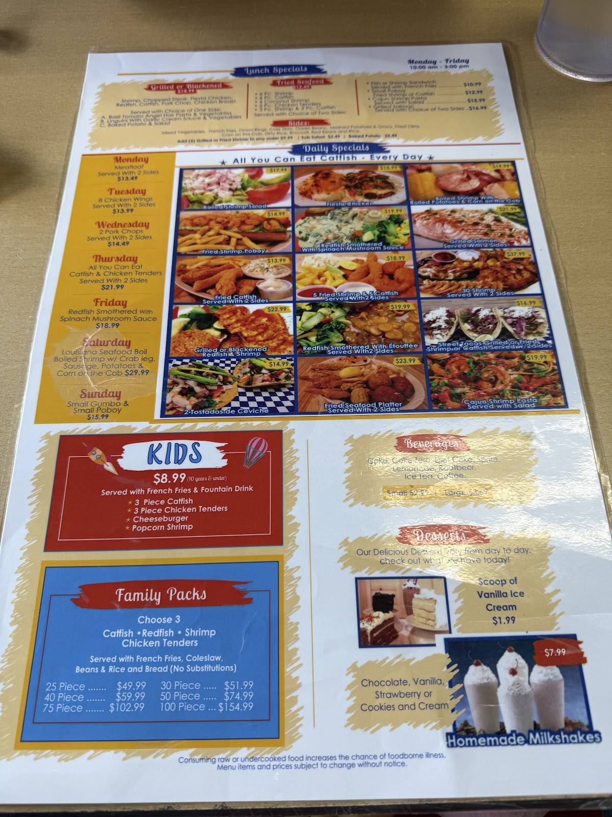 Menu at Fish Place Dickinson restaurant, Dickinson, 22nd St