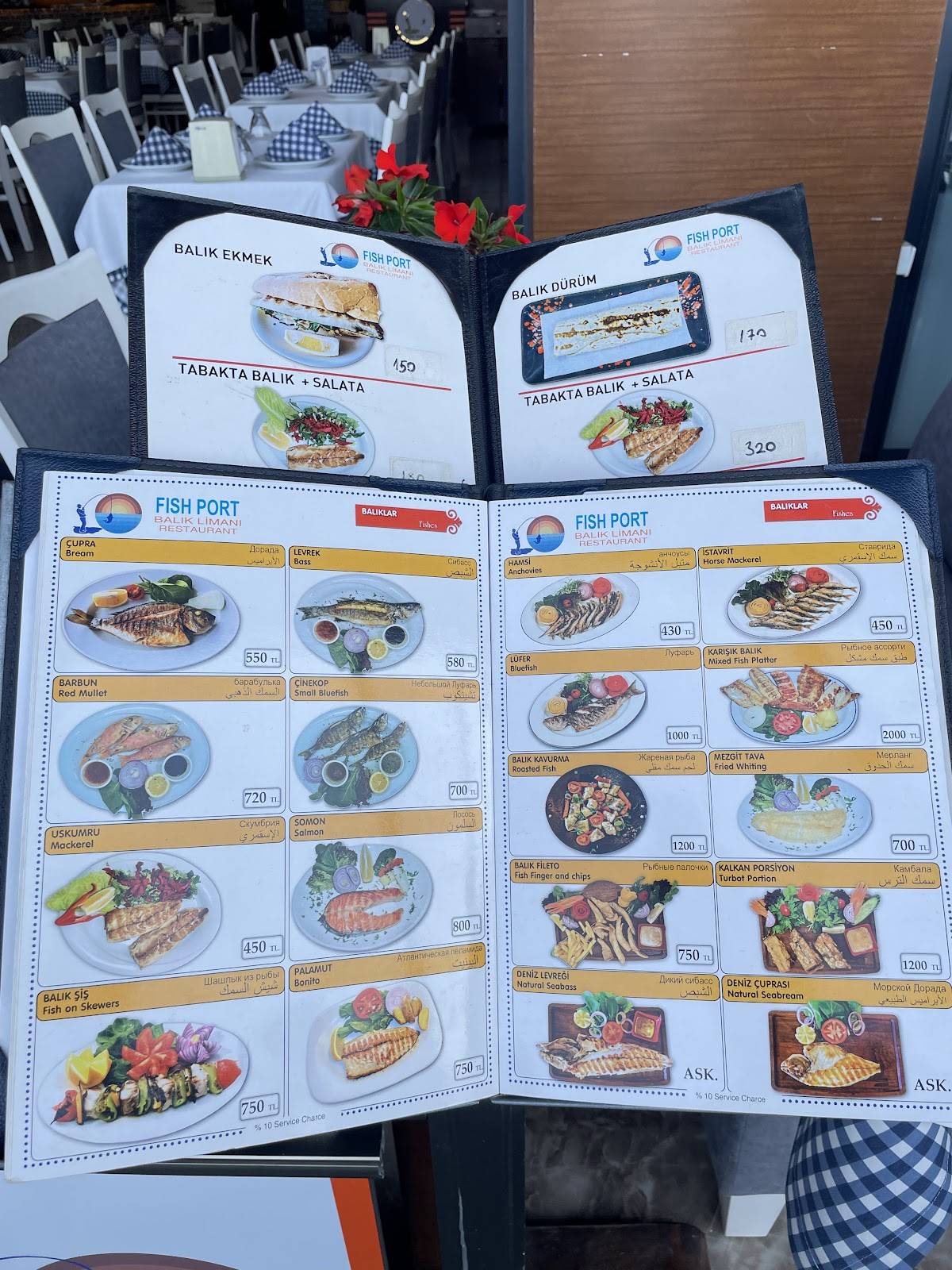 Menu at Fish Point, Istanbul, Galata Köprüsü Altı EB1