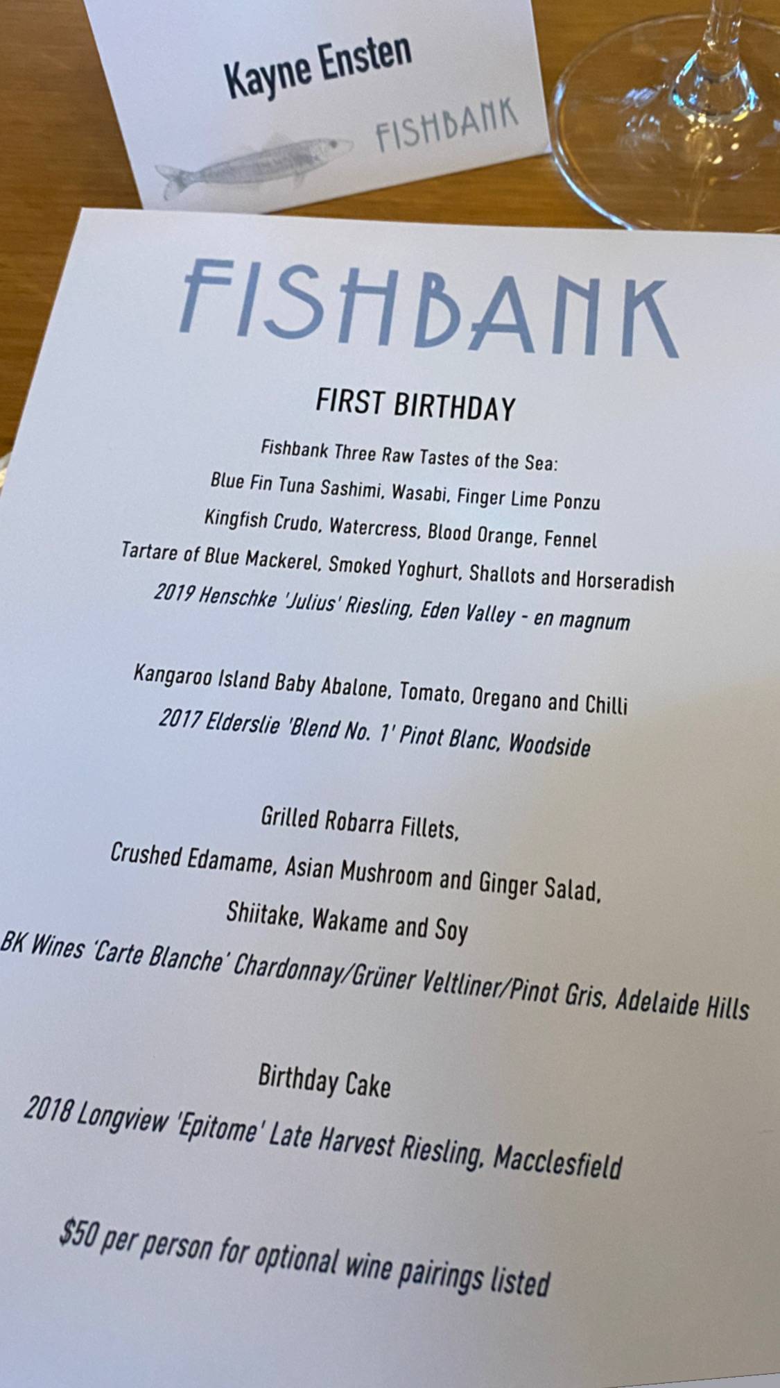 Menu at Fishbank Bar & Grill, Adelaide