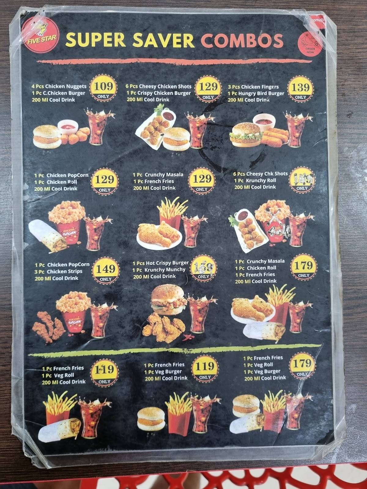Menu at Five Star & Koli Hut, Hyderabad