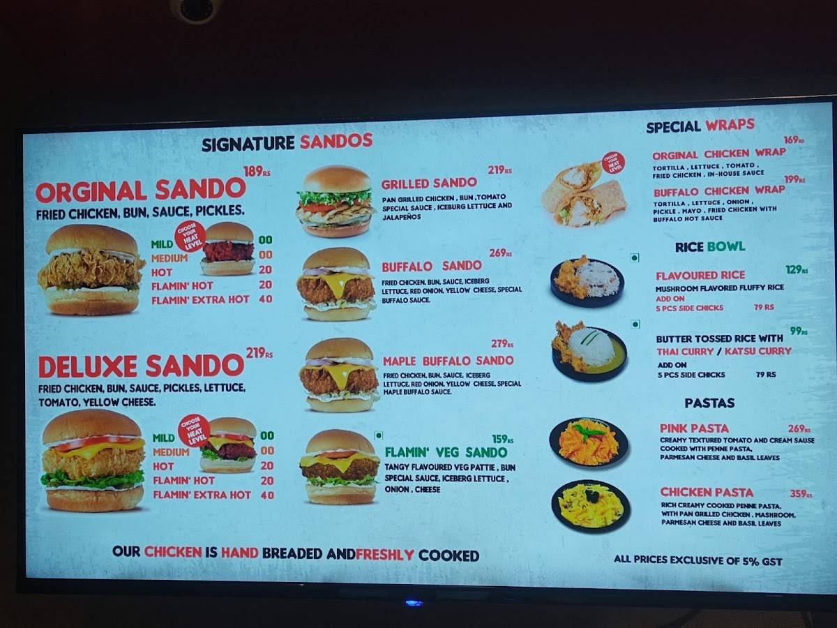 Menu at Flamin' Hot Chicken - Edappally Best Chicken Burgers in Kochi ...