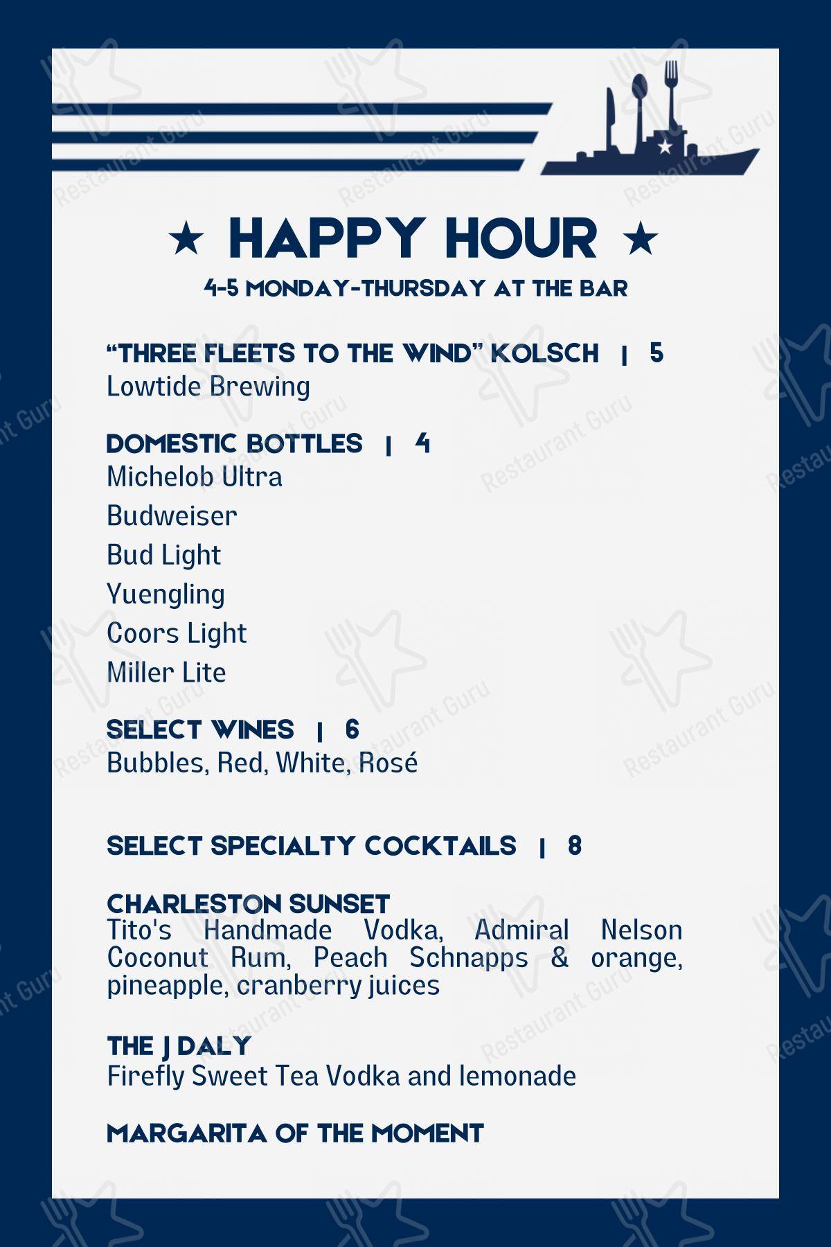 Menu at Fleet Landing Restaurant & Bar, Charleston