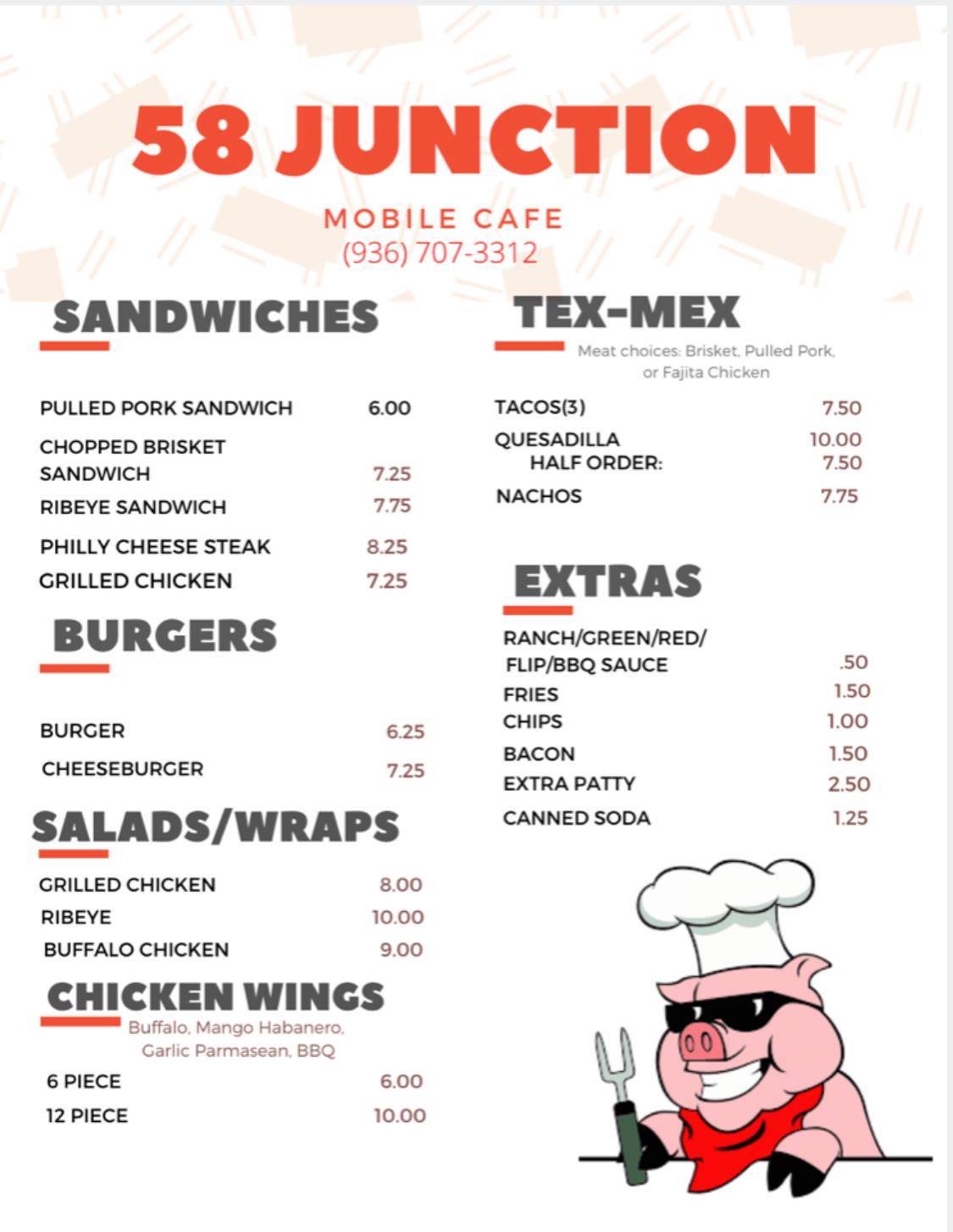 Menu at Flip’s Drive-In restaurant, Grapeland