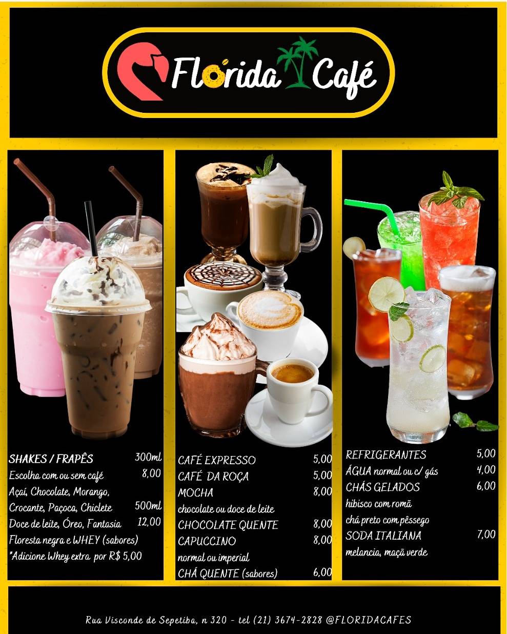 Menu at Flórida Café, Niterói