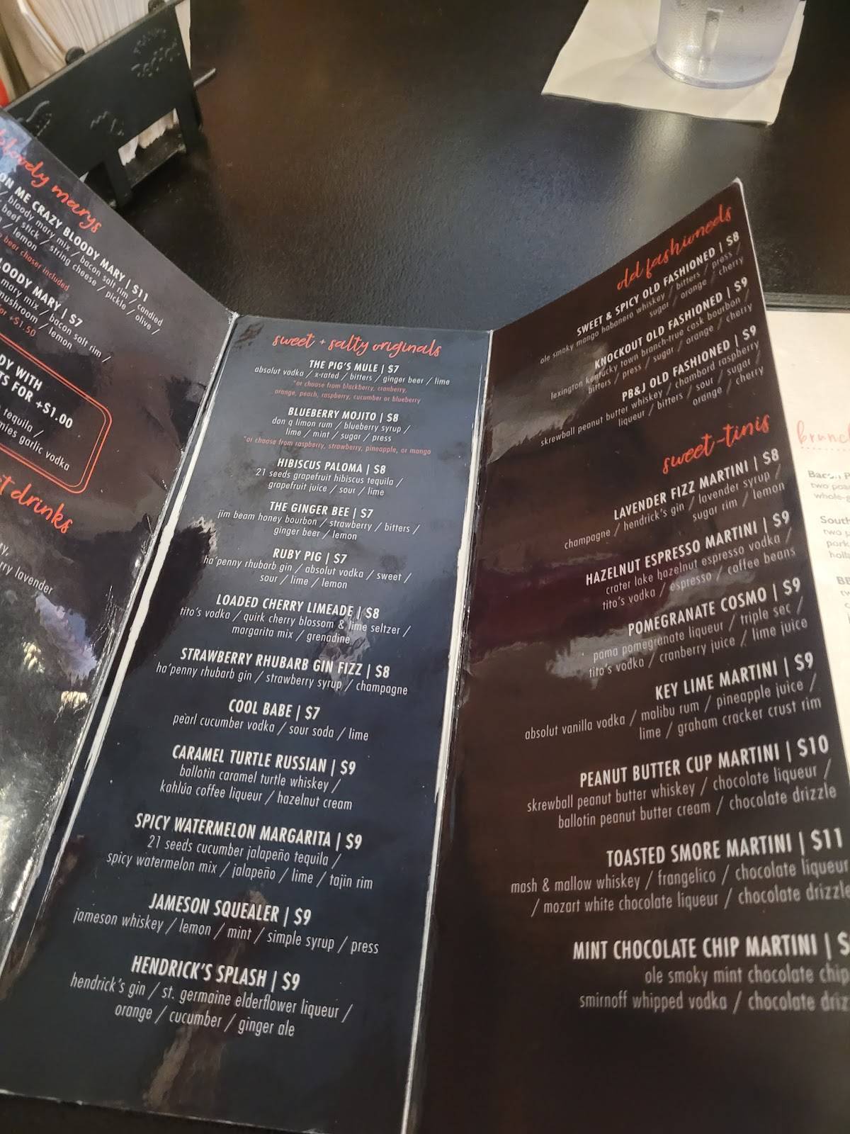 Menu at The Sweet & Salty Pig restaurant, Fond du Lac