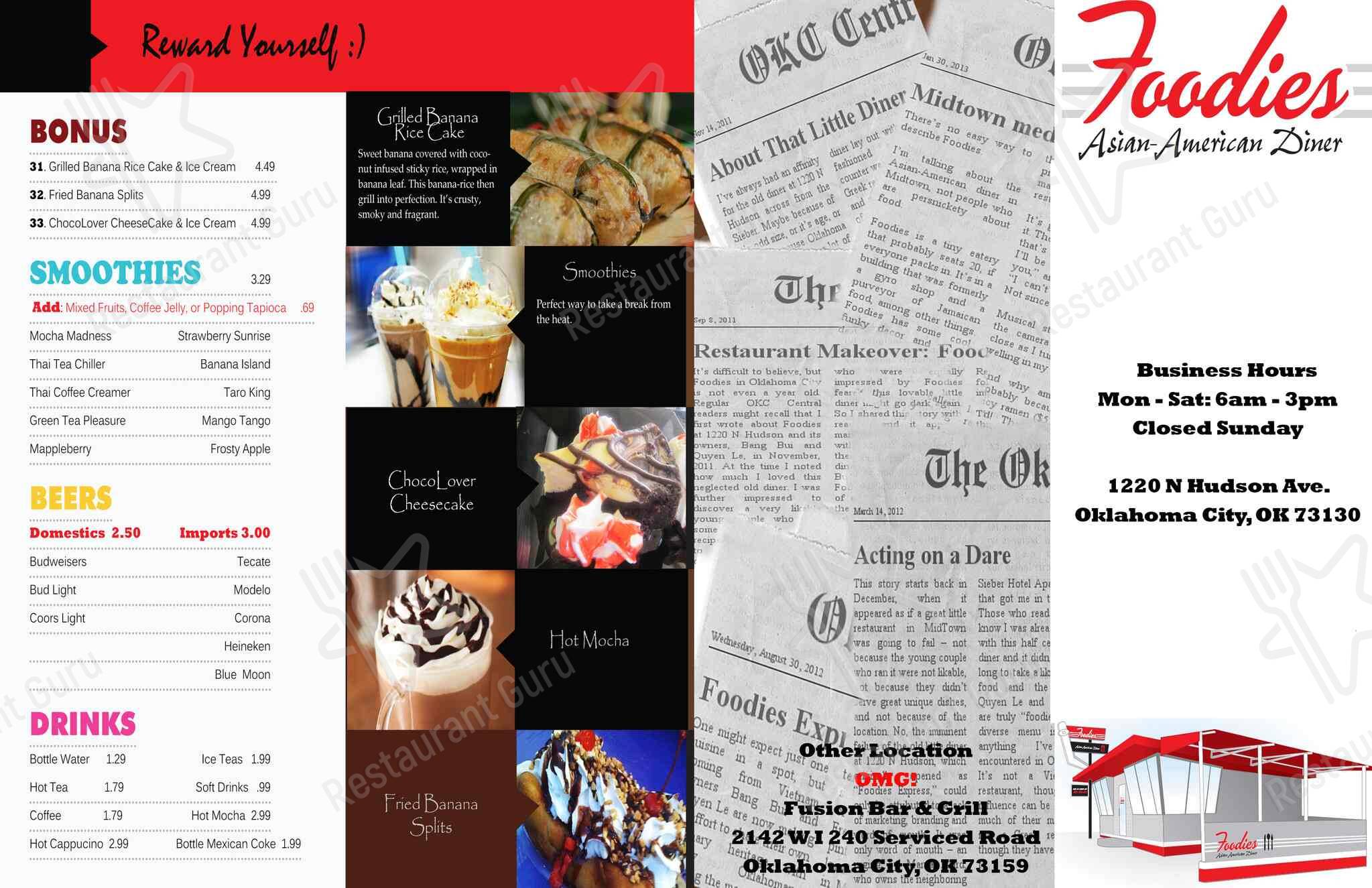 Carta del restaurante Foodies Express, Oklahoma City