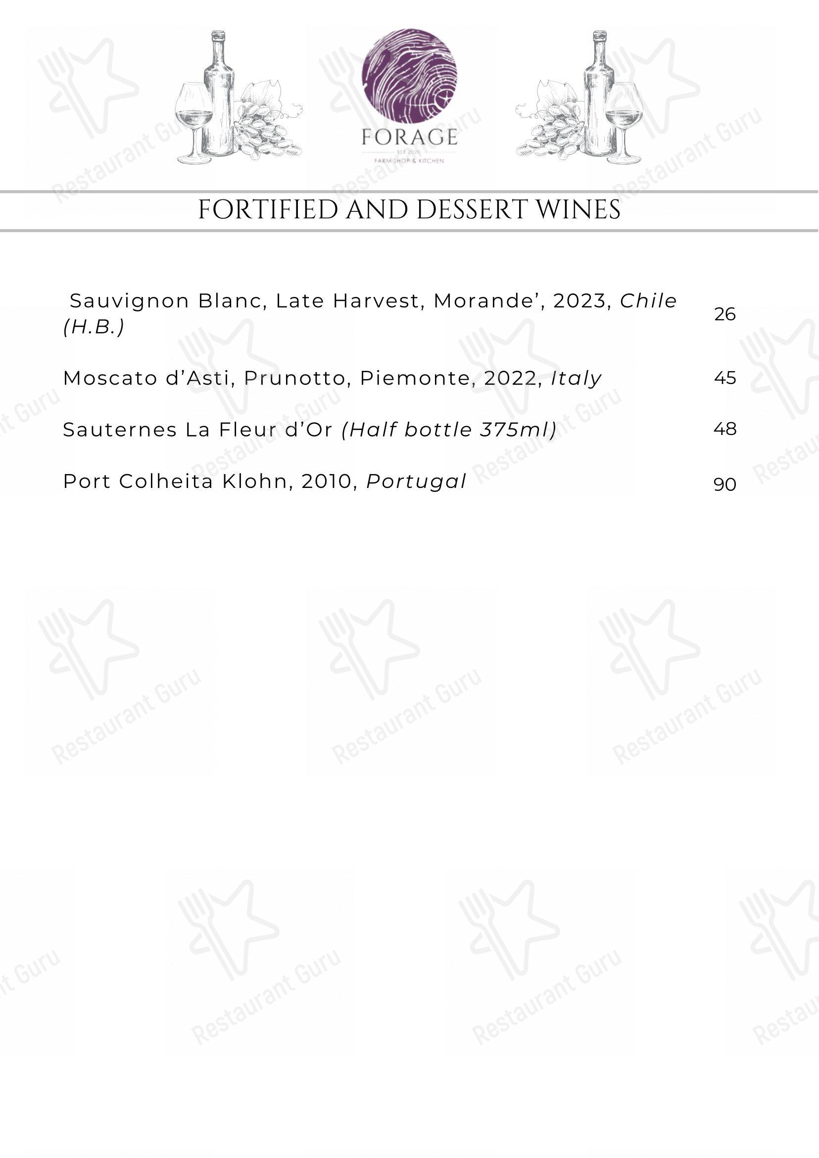 Menu at Forage Farm Shop and Kitchen restaurant, Cowbridge