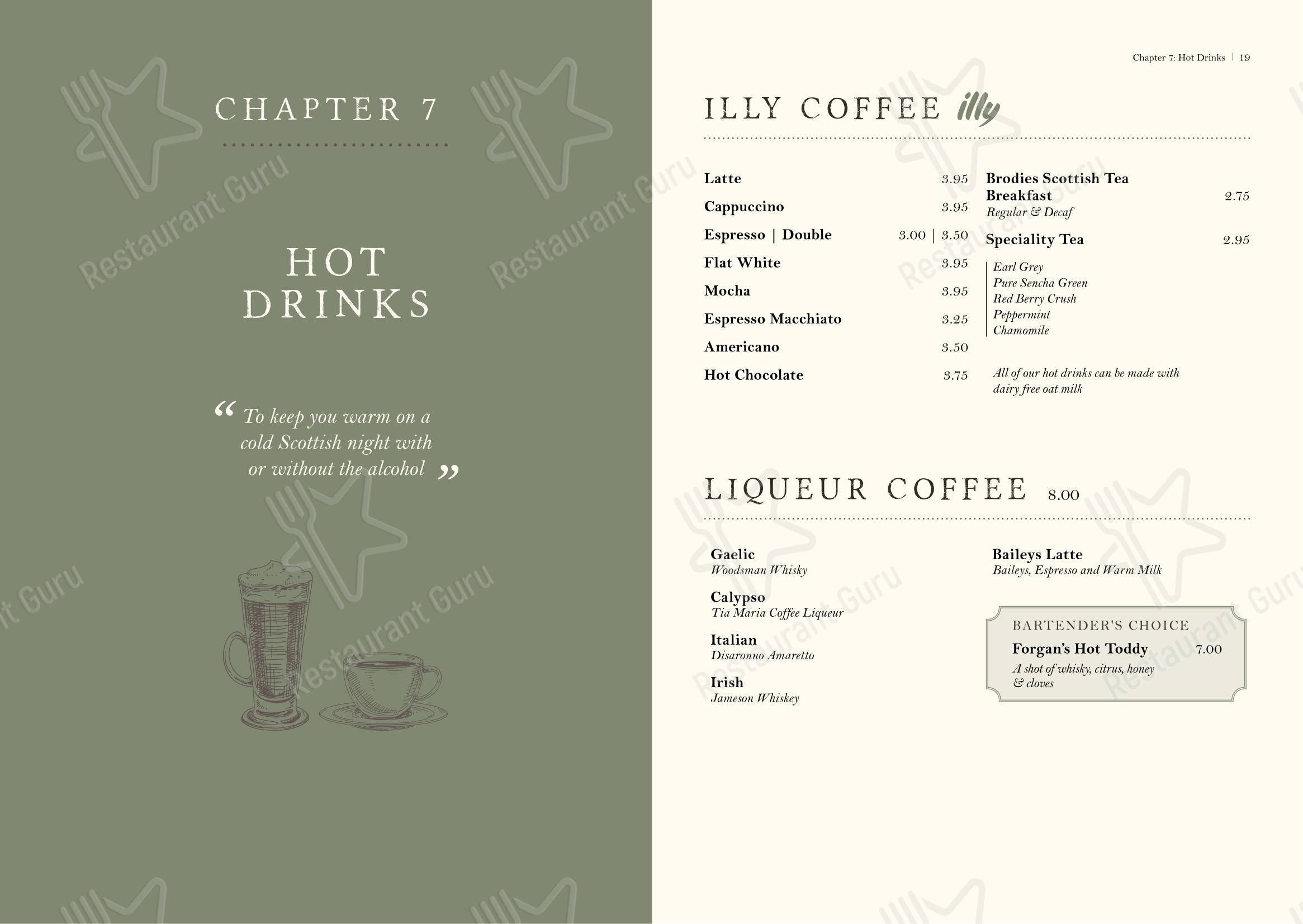 Menu at Forgan's St Andrews restaurant, Saint Andrews