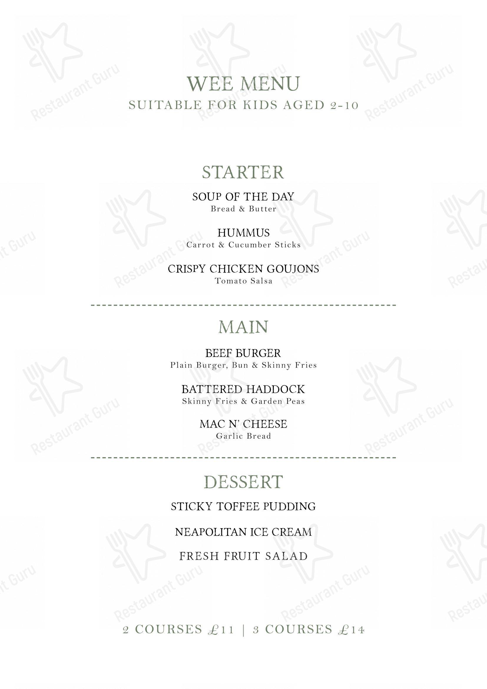 Menu at Forgan's St Andrews restaurant, Saint Andrews