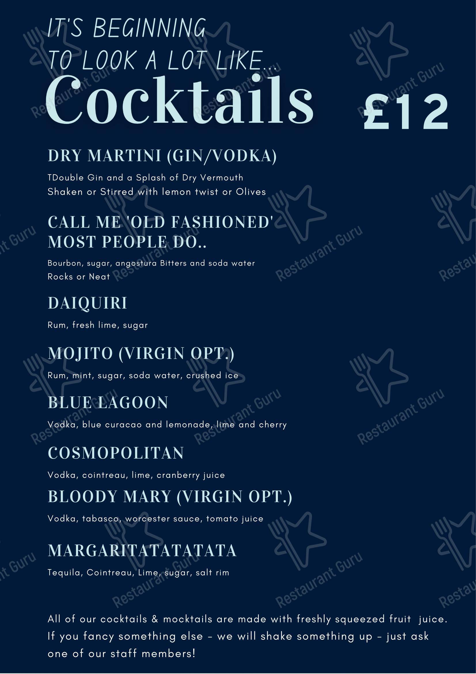 Carta de Formation Bar, Twickenham
