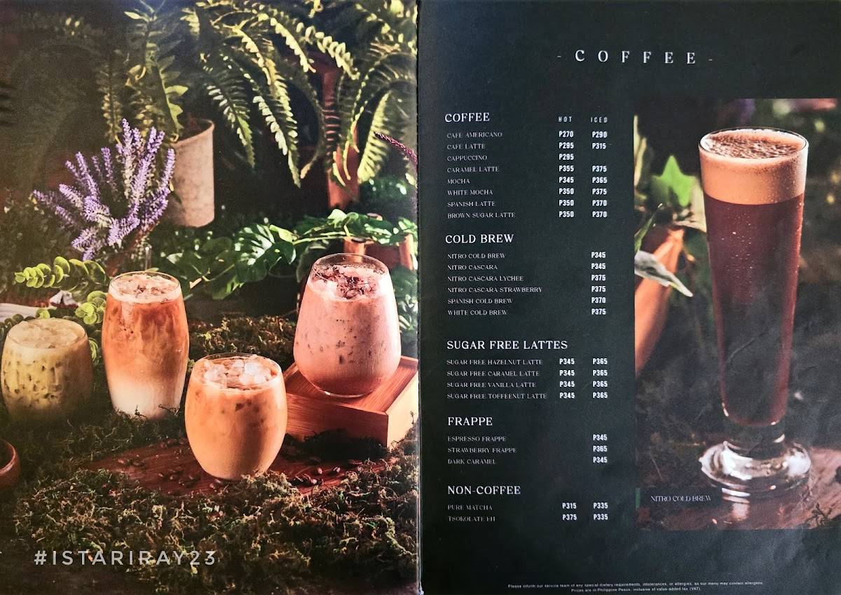 Menu at Forresta cafe, Dasmariñas