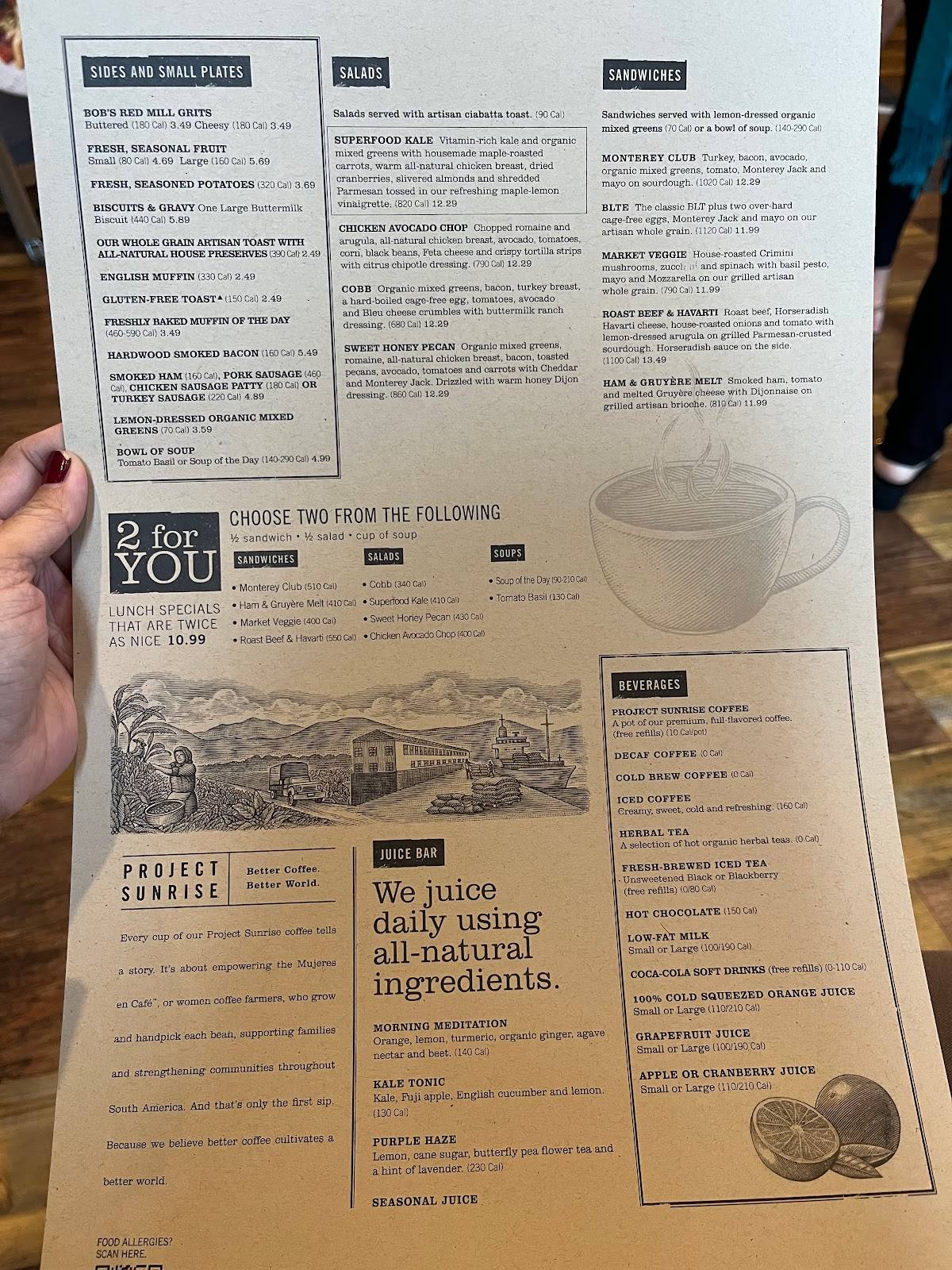 Menu at First Watch cafe, Fort Myers, University Plaza Dr