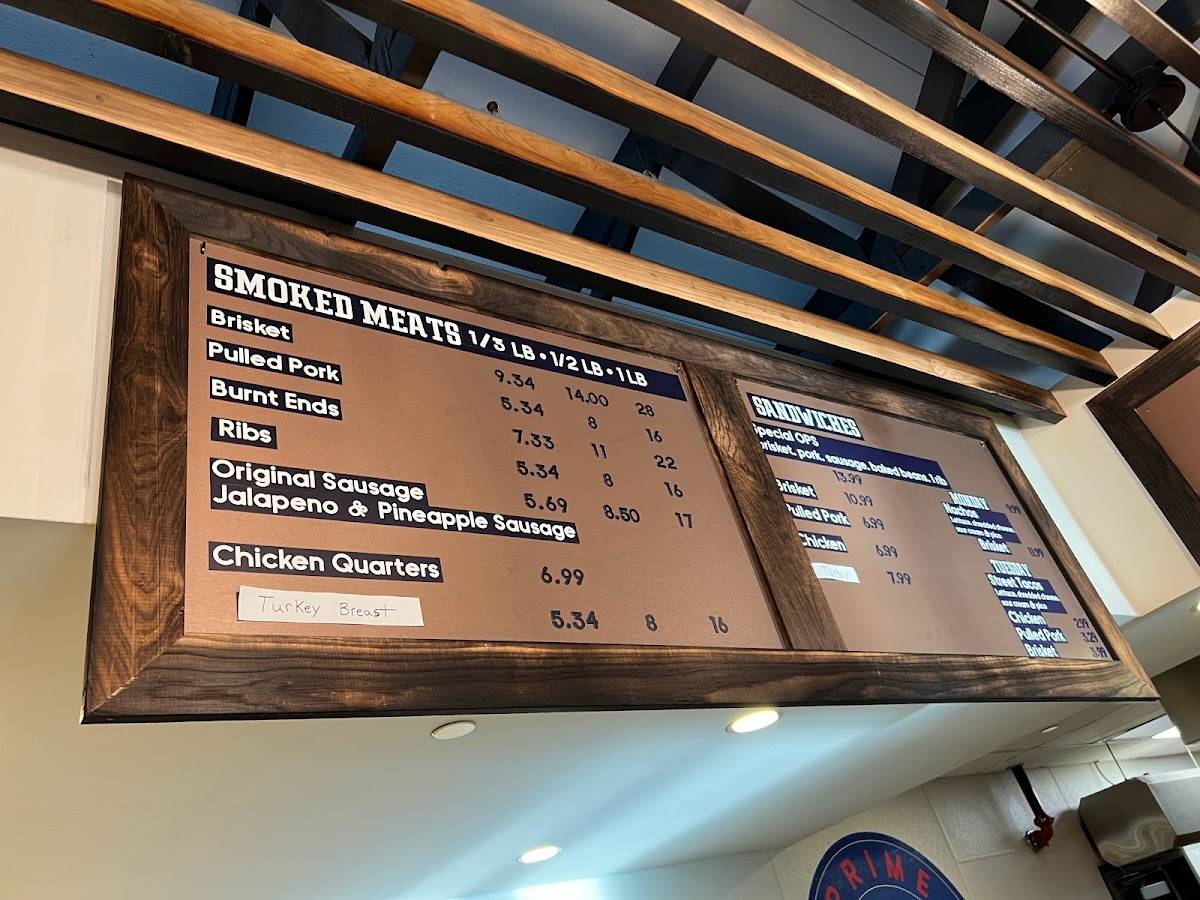 Menu at Blue Ember Smokehouse BBQ, Fort Smith