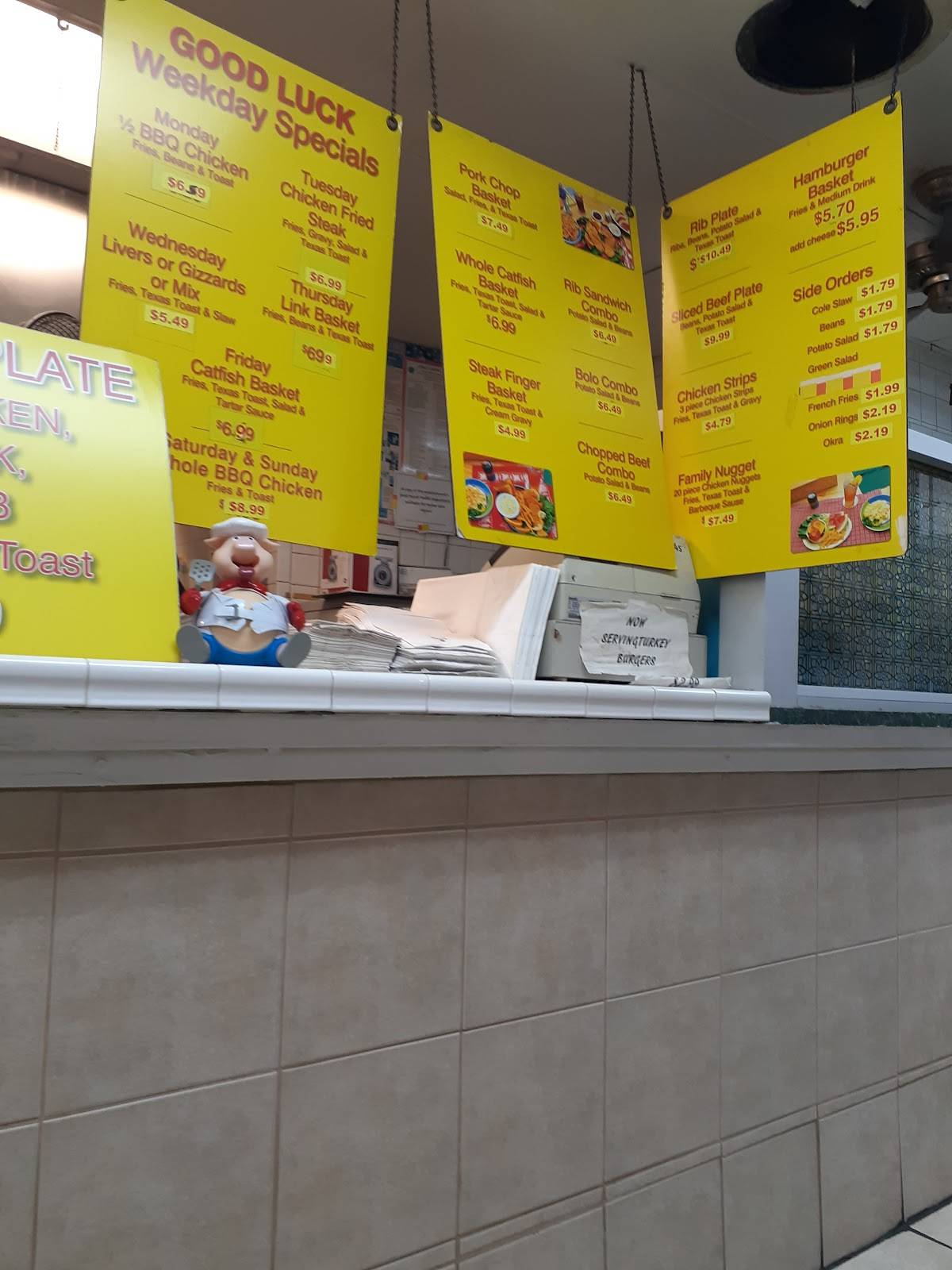 Menu at Good Luck Drive inn BBQ, Fort Worth
