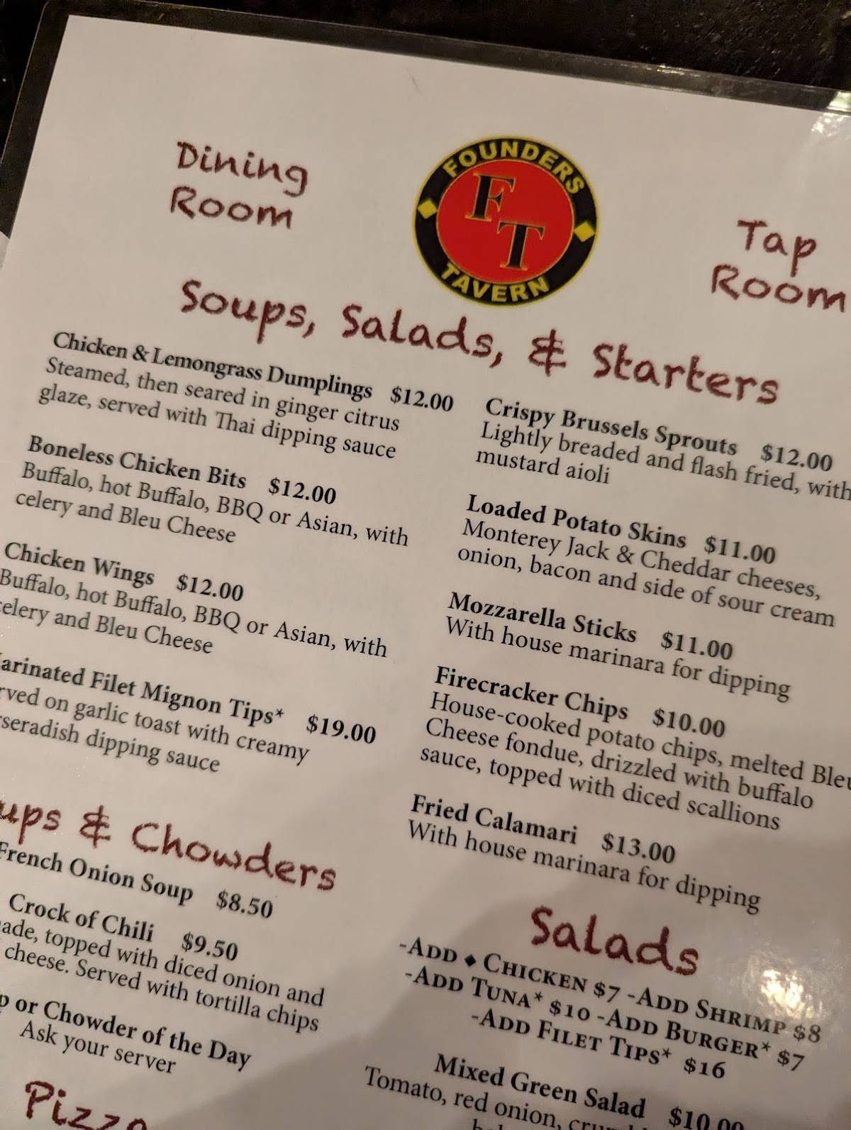 Menu at Founders Tavern pub & bar, Southold