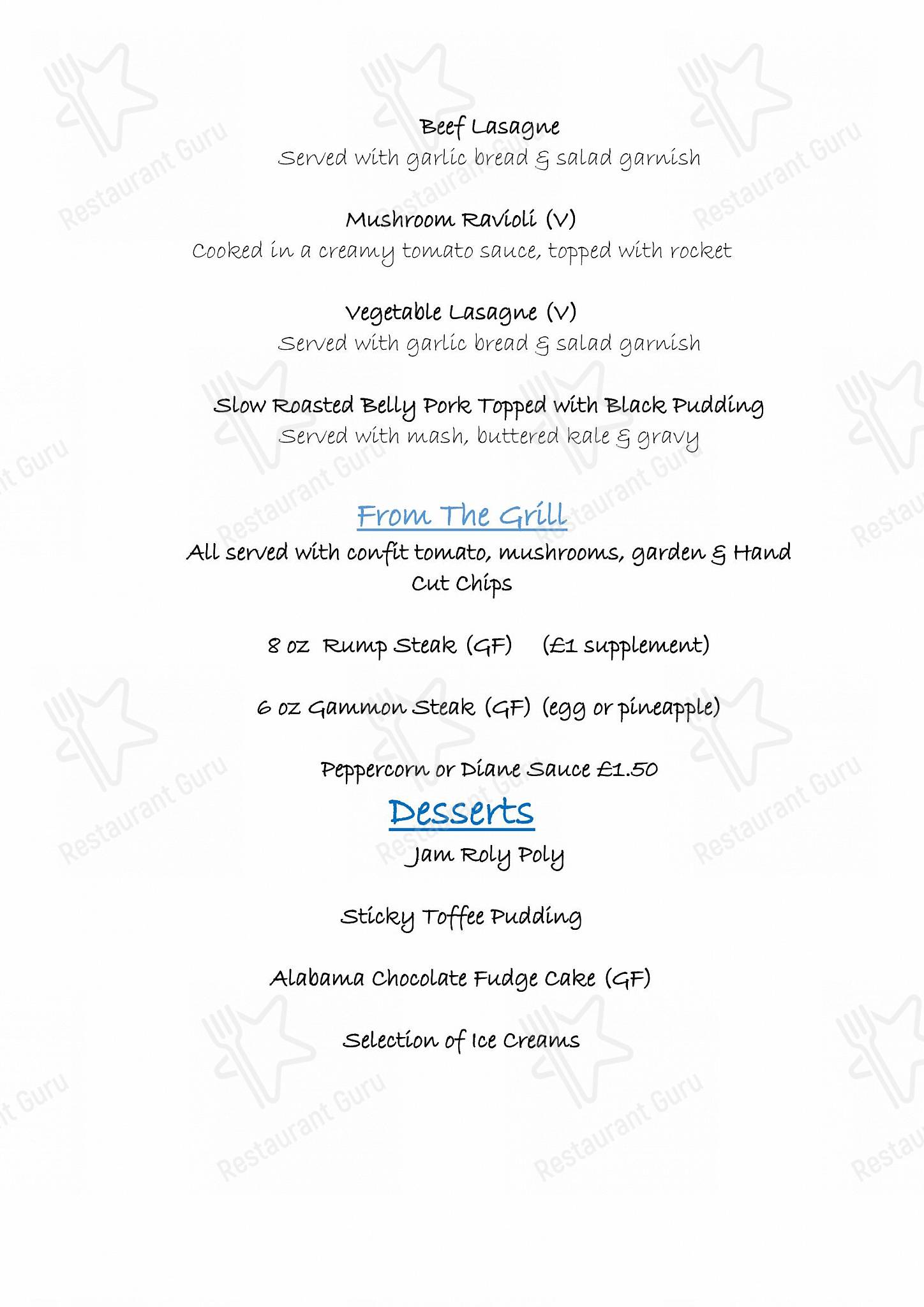 Menu at The Four Sons Inn pub & bar, Huddersfield