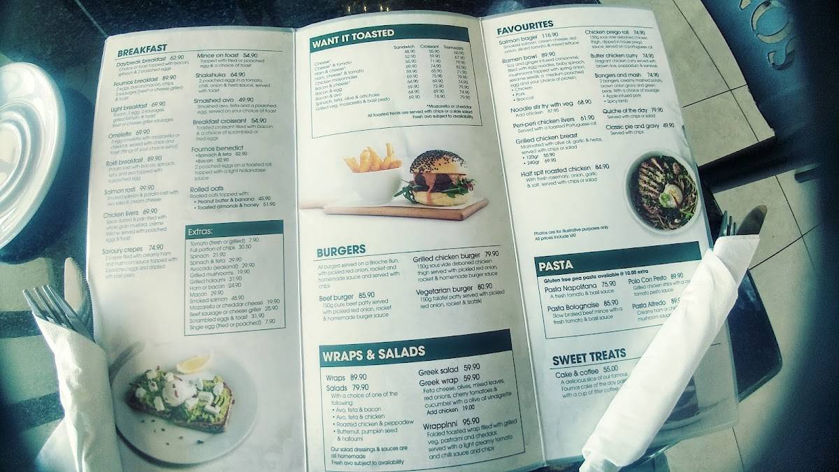 Menu at Fournos The Grove cafe, Pretoria, Shop L83