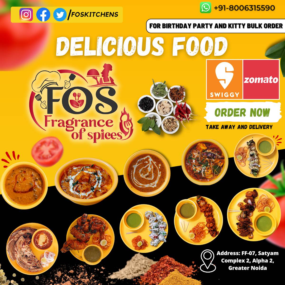 Menu at Fragrance of spices (FOS), Greater Noida