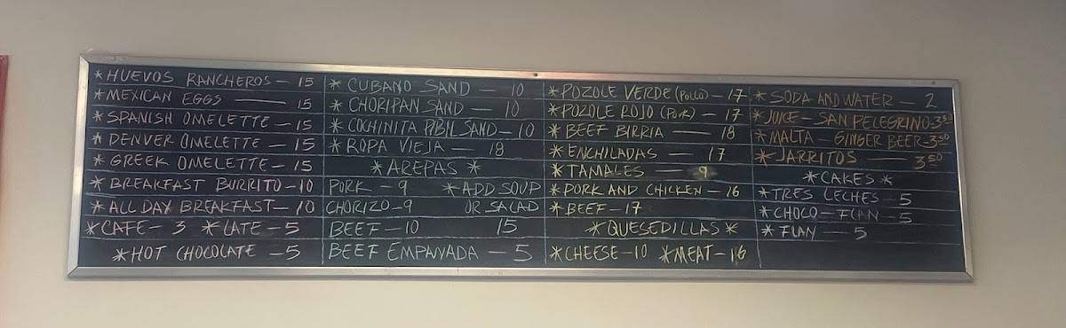 Menu at Fresko One World restaurant, Victoria