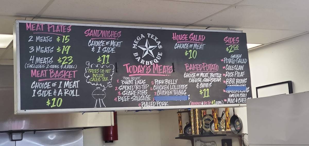 Menu at MEGA Texas Barbeque, Fresno, E Butler Ave