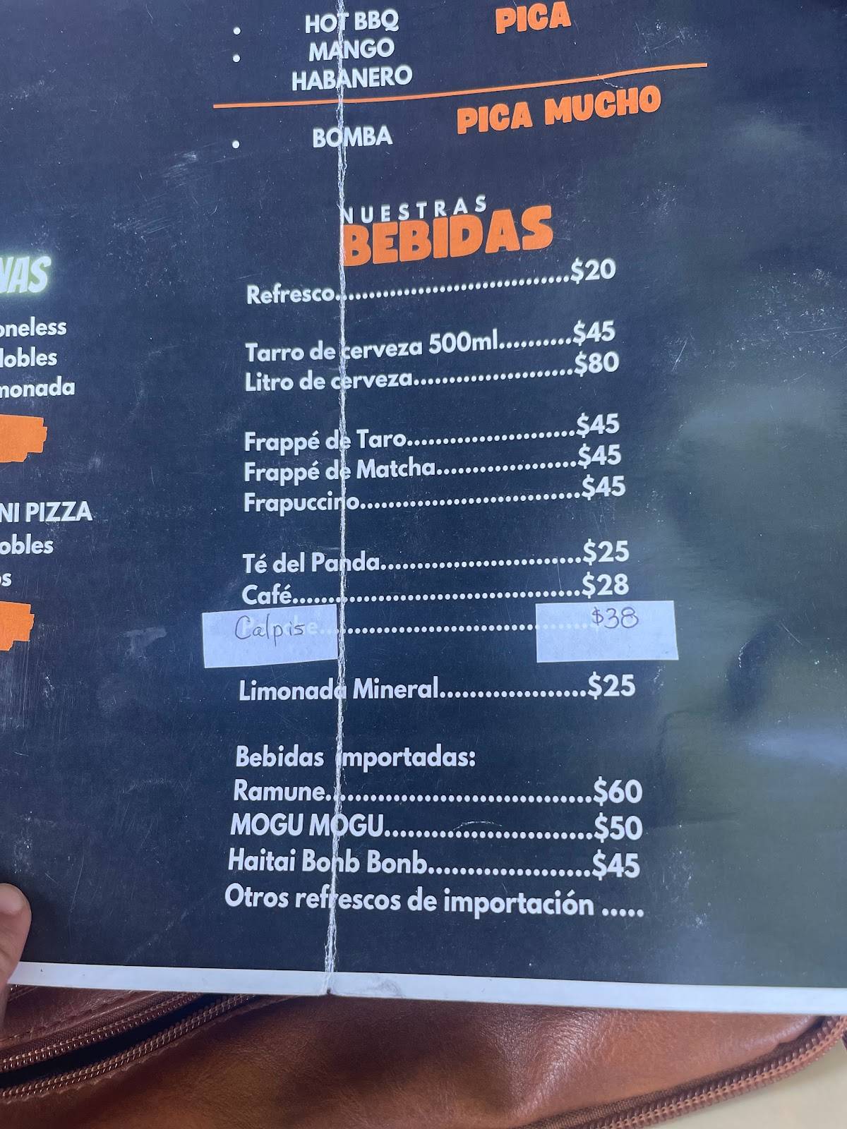 Carta del restaurante Friki Base Nezahualcóyotl, Nezahualcóyotl