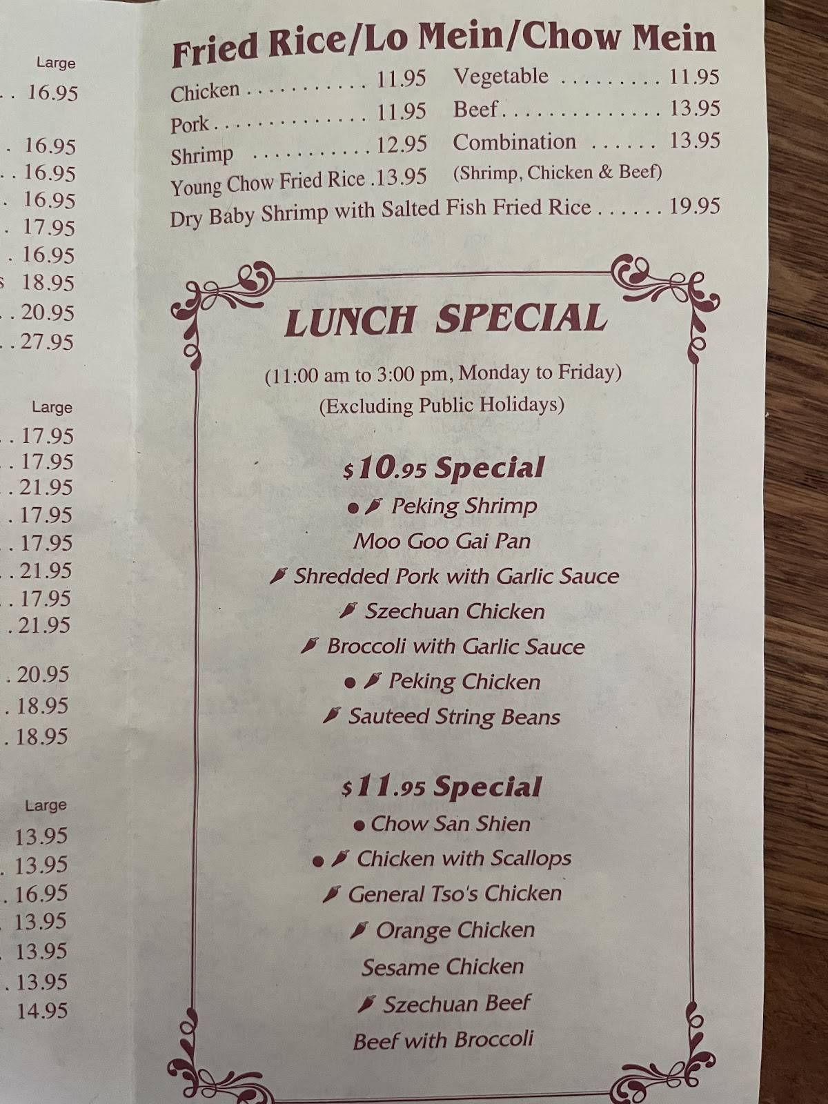 Menu at Full Kee Restaurant, Richmond
