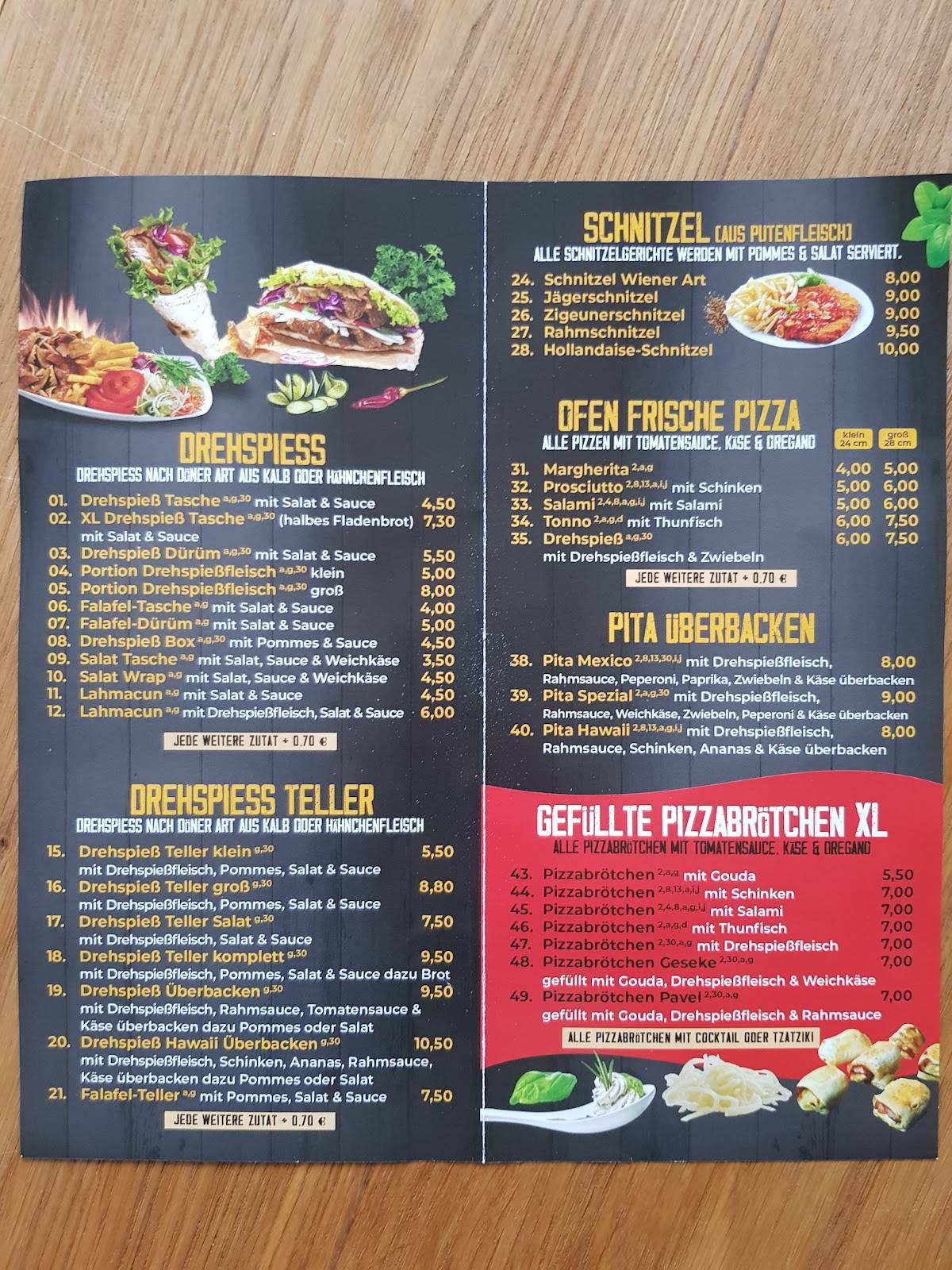 Menu at Bella restaurant, Geseke