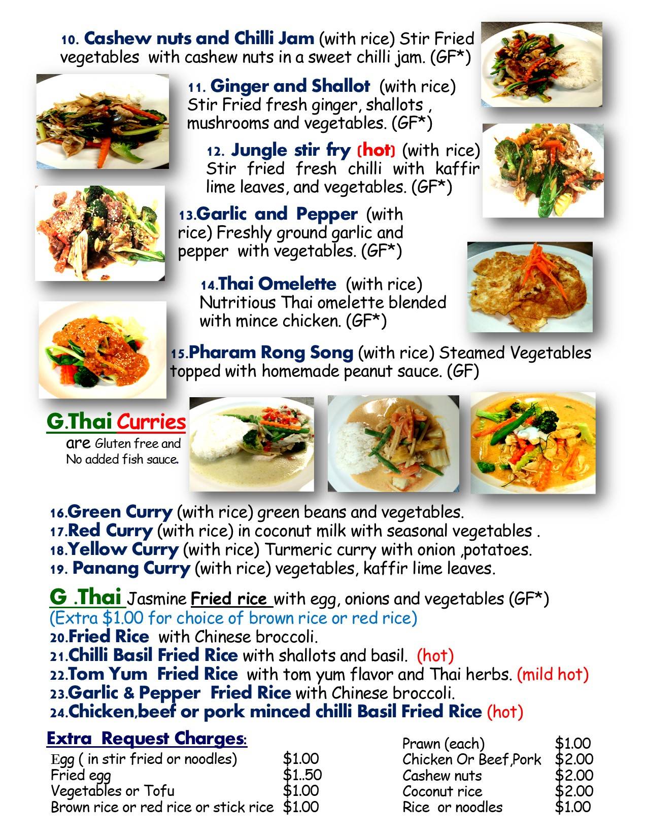 Menu at G.Thai Restaurant (ก.เจริญสุข), Wagga Wagga