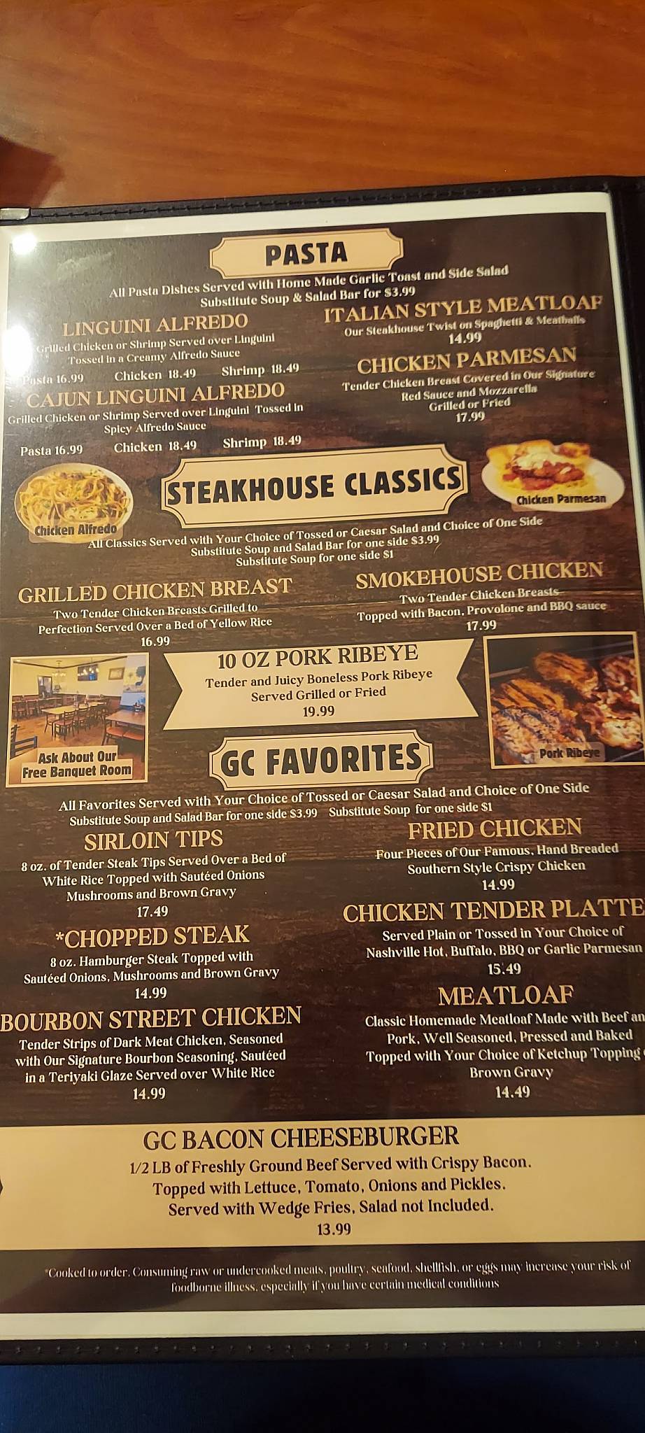 Menu at GC Grill House by Golden Corral restaurant, Lake Placid