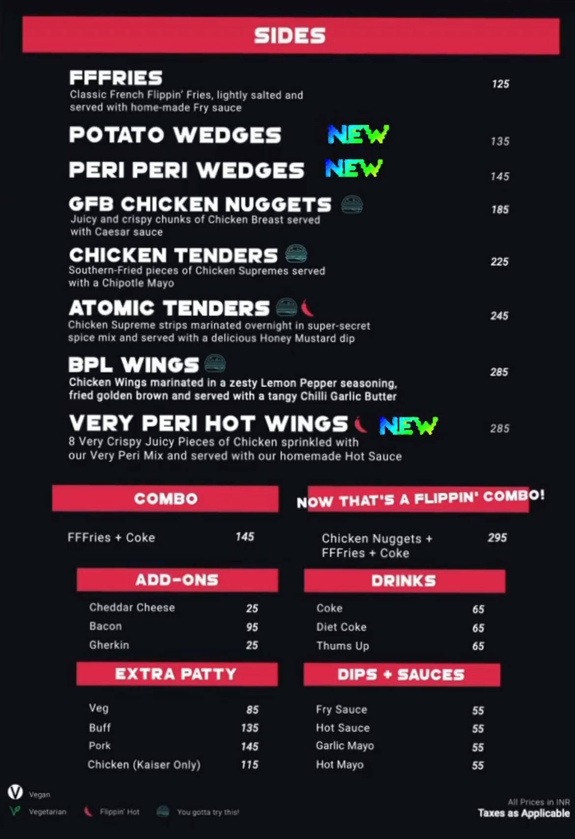 Menu at GOOD FLIPPIN' BURGERS, Mumbai, Dr Ambedkar Rd Shop 3