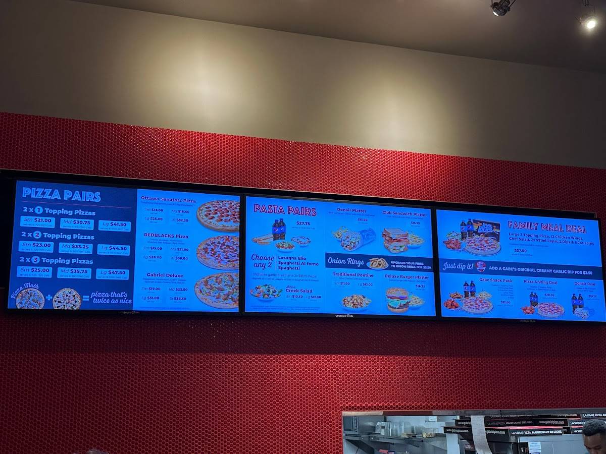 Menu at Gabriel Pizza pizzeria, Ottawa, 220 Kennevale Dr