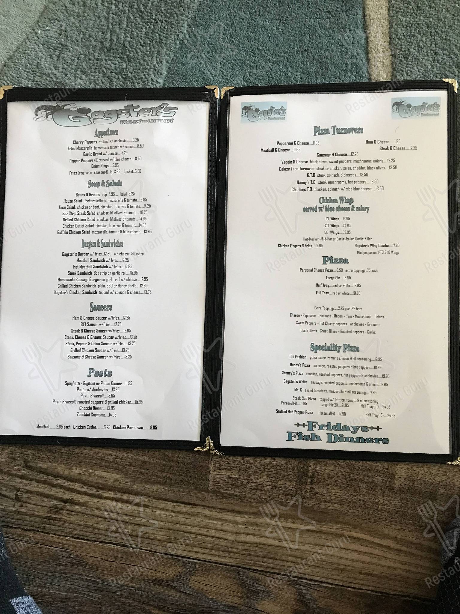 Menu at Gagster's Restaurant & Catering, Niagara Falls