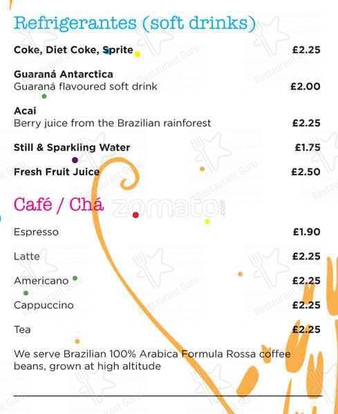 Menu at Galeto restaurant, London