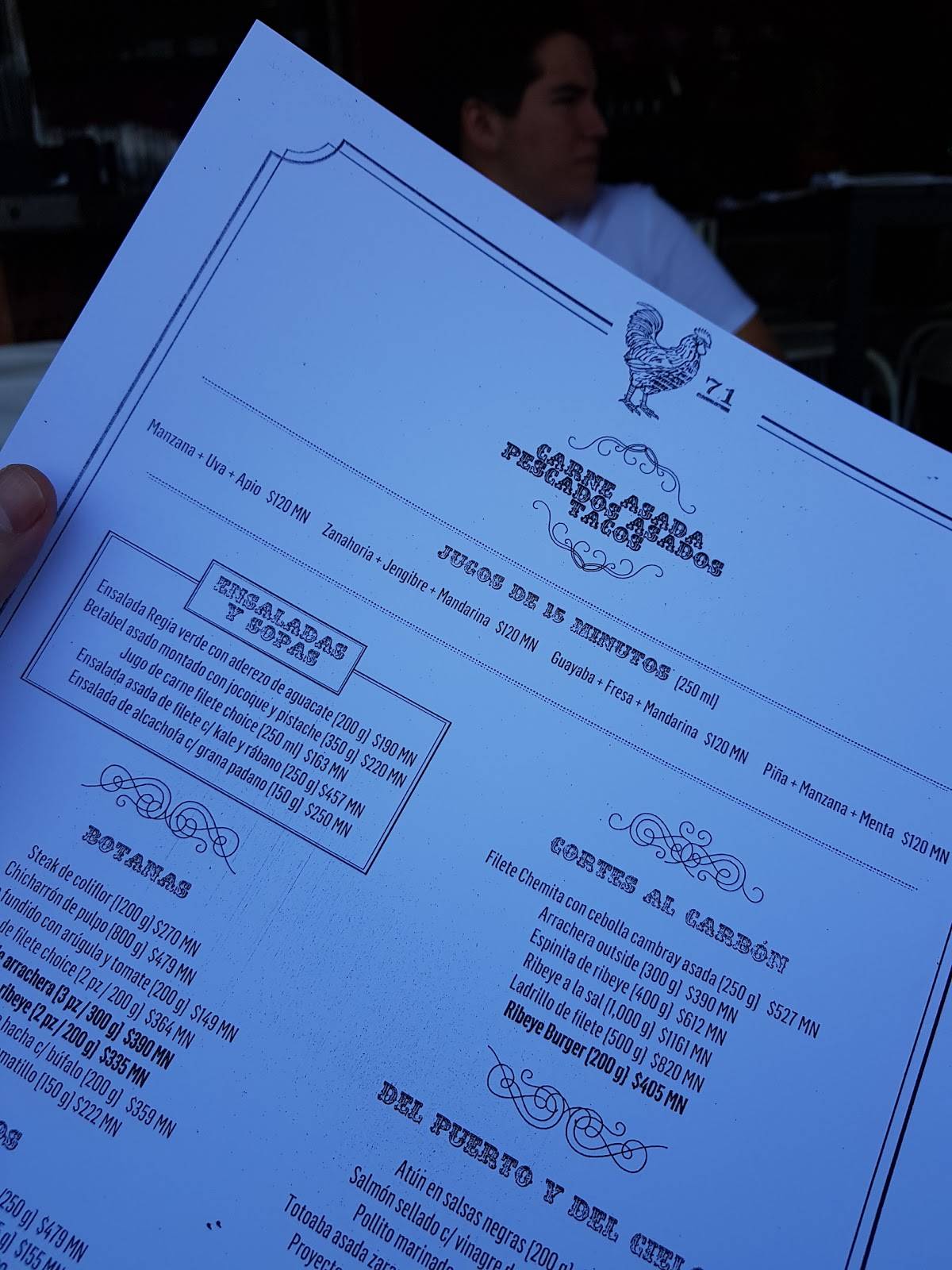 Carta del restaurante Gallo 71, San Pedro Garza García, Av. José ...