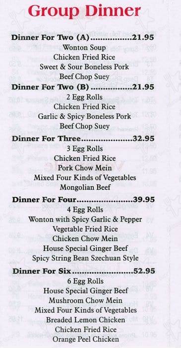 Menu at Garlic & Chili Restaurant, Burnaby
