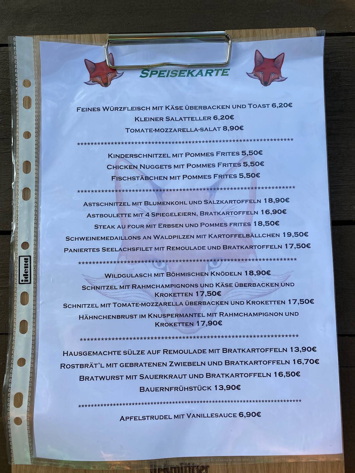 Speisekarte von Gaststätte Zum Ast restaurant, Markranstädt