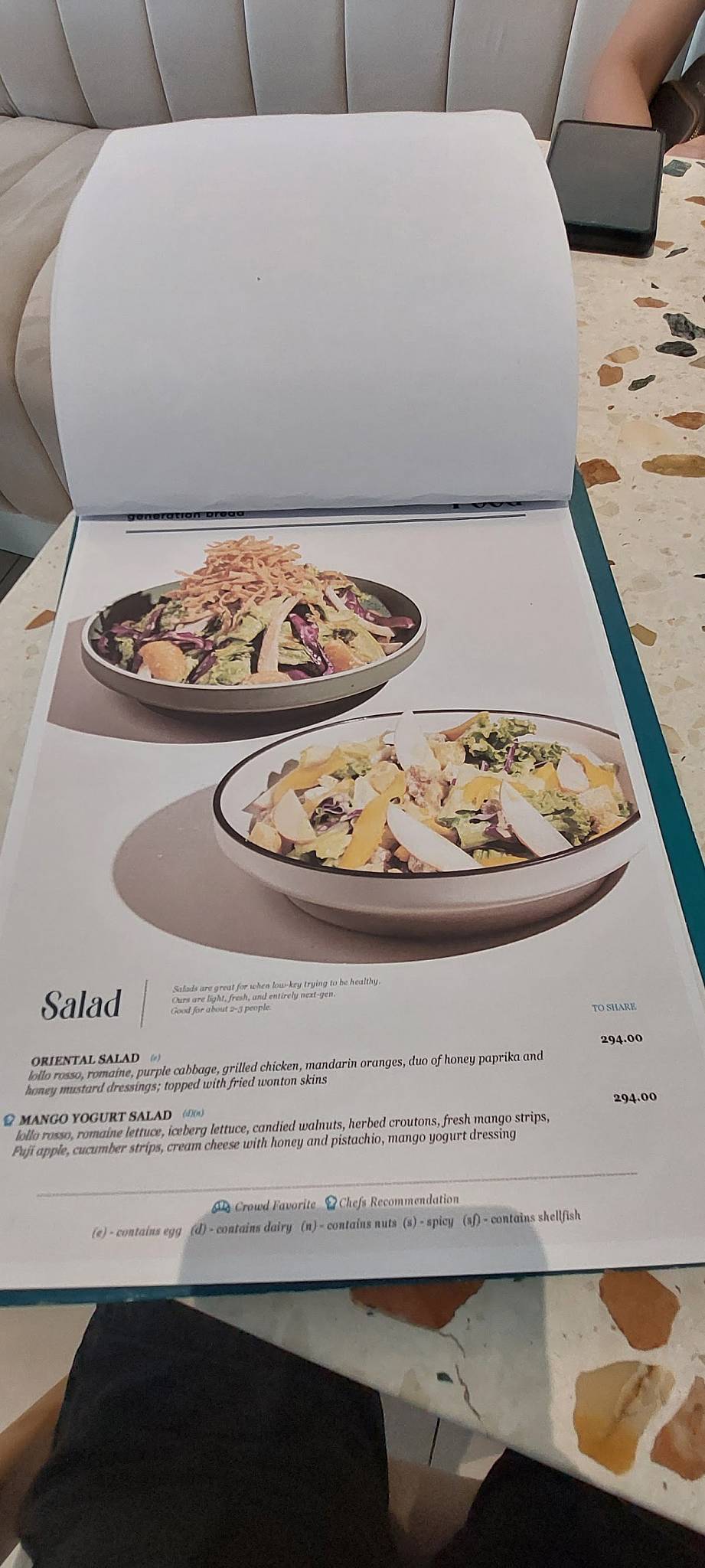 Menu at Generation Bread restaurant, Tacloban City